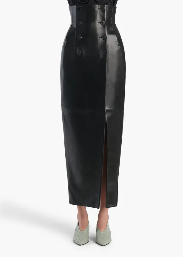 Khaite Luiza Leather Skirt