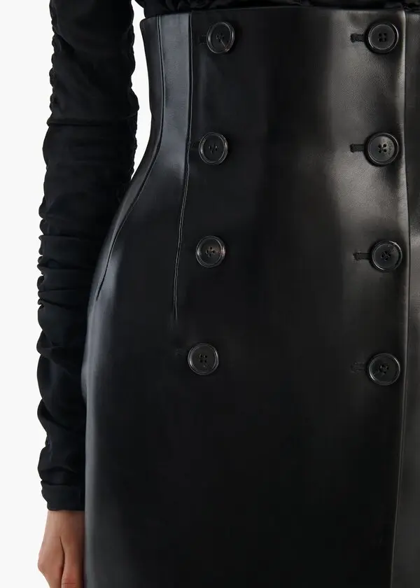 Khaite Luiza Leather Skirt
