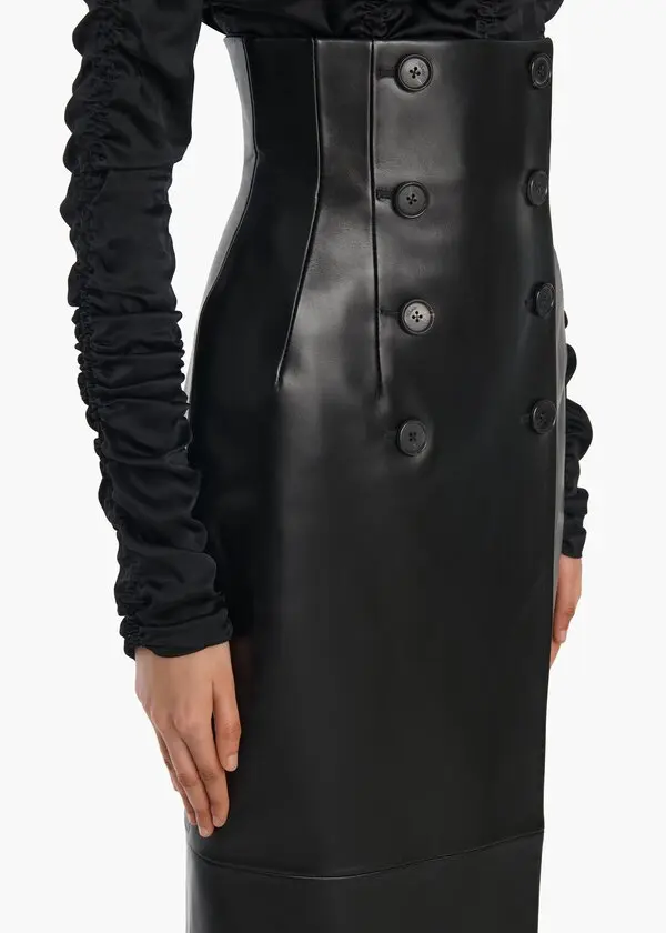 Khaite Luiza Leather Skirt