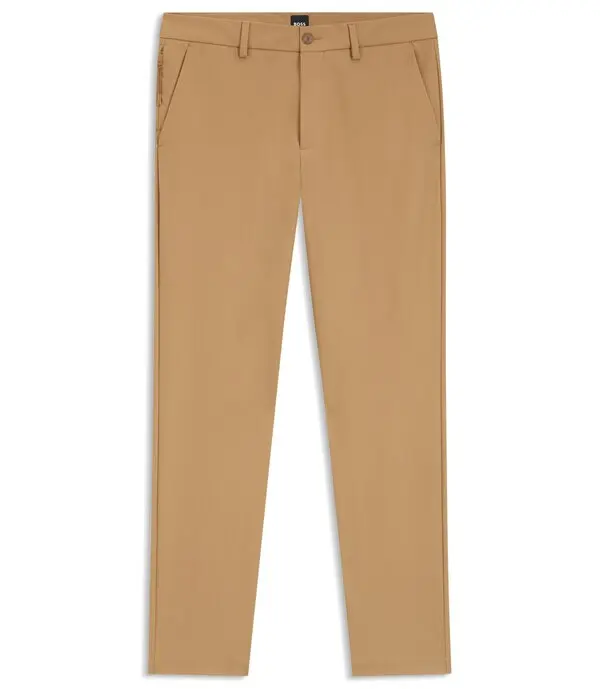 BOSS Slim-fit Pants In A Stretch-cotton Blend - Beige