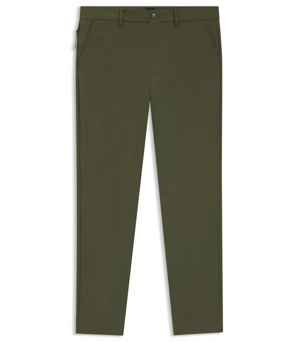 BOSS Slim-fit Stretch Cotton Twill Pants - Light Green