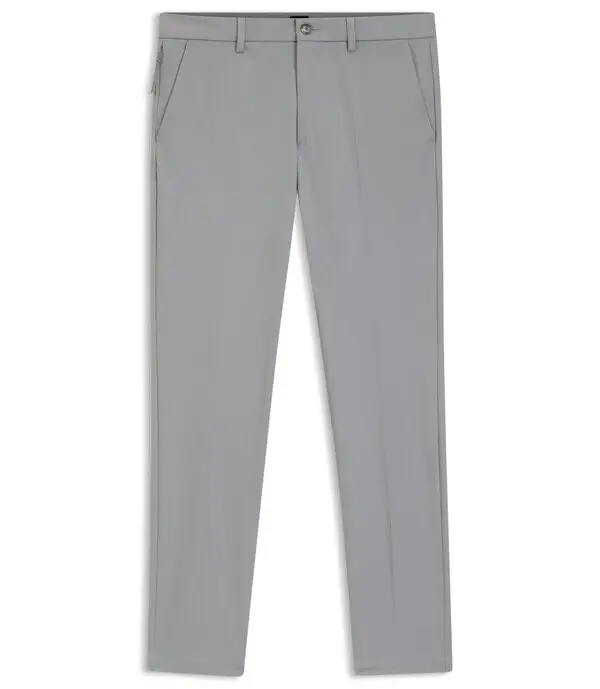 BOSS Slim-fit Stretch Cotton Twill Pants - Silver