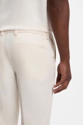 BOSS Slim-fit Stretch Cotton Twill Pants - White