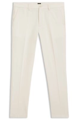 BOSS Slim-fit Stretch Cotton Twill Pants - White