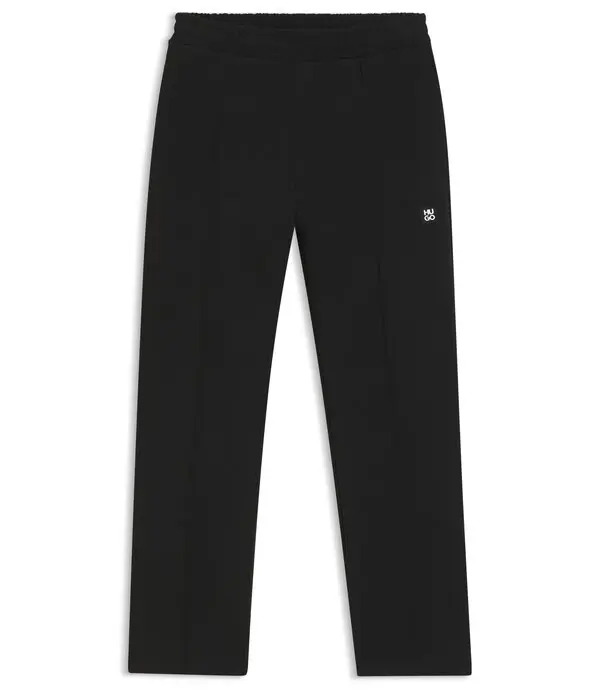 Hugo Relaxed-fit Sweatpants In A Structured Cotton Blend - Black