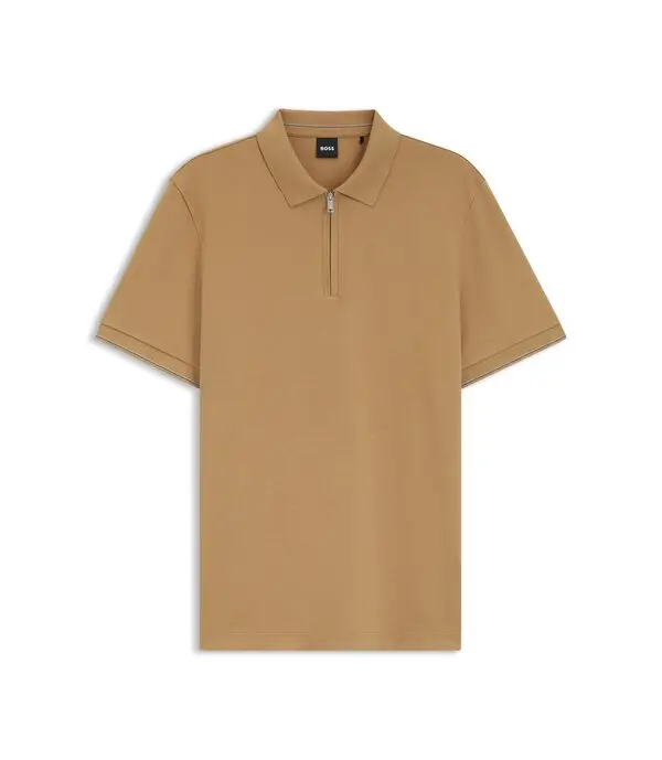 BOSS Regular-fit Polo With Zipper Closure