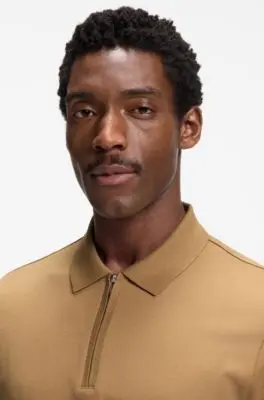 BOSS Regular-fit Polo With Zipper Closure