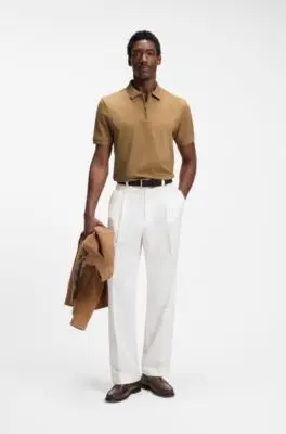 BOSS Regular-fit Polo With Zipper Closure