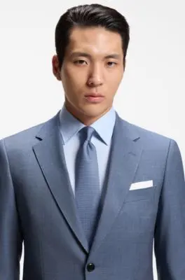 BOSS Two-piece Slim-fit Suit In Patterned Stretch Wool