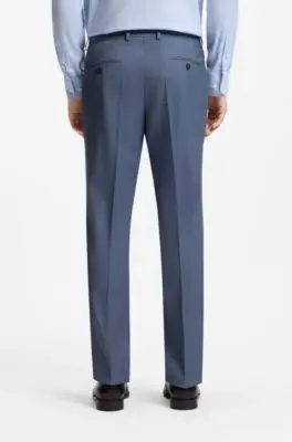 BOSS Two-piece Slim-fit Suit In Patterned Stretch Wool