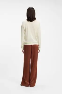 BOSS V-neck Sweater In Merino Wool