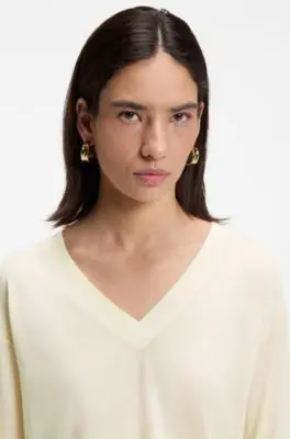BOSS V-neck Sweater In Merino Wool