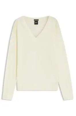 BOSS V-neck Sweater In Merino Wool