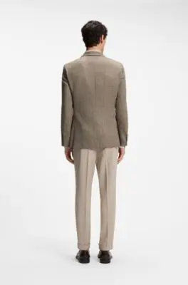 BOSS Regular-fit Jacket In Silk And Virgin Wool
