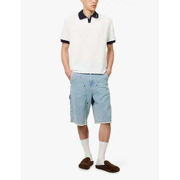 HONOR THE GIFT Colour-block Knitted Polo Top