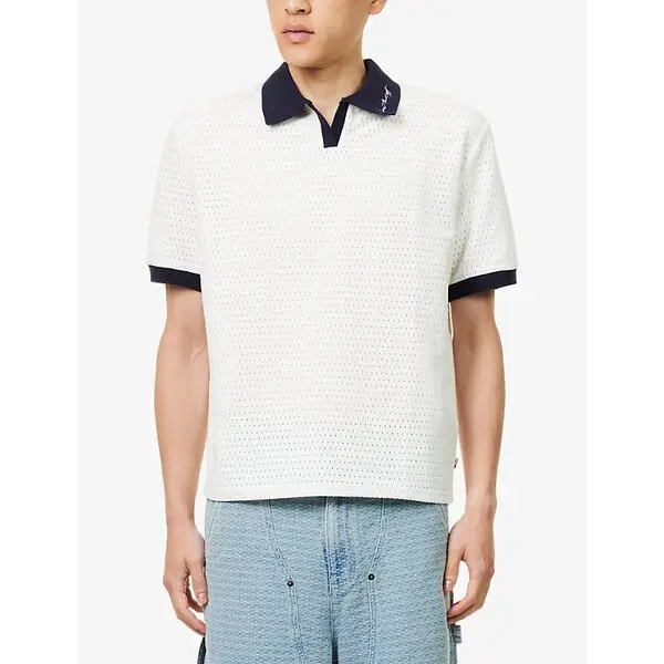 HONOR THE GIFT Colour-block Knitted Polo Top