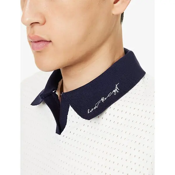 HONOR THE GIFT Colour-block Knitted Polo Top