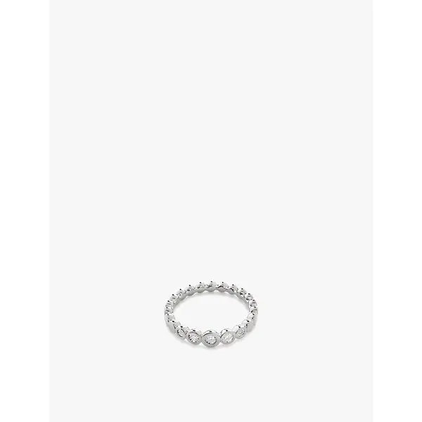 Monica Vinader Sterling-silver And Lab-grown Diamond Eternity Ring - Sterling Silver
