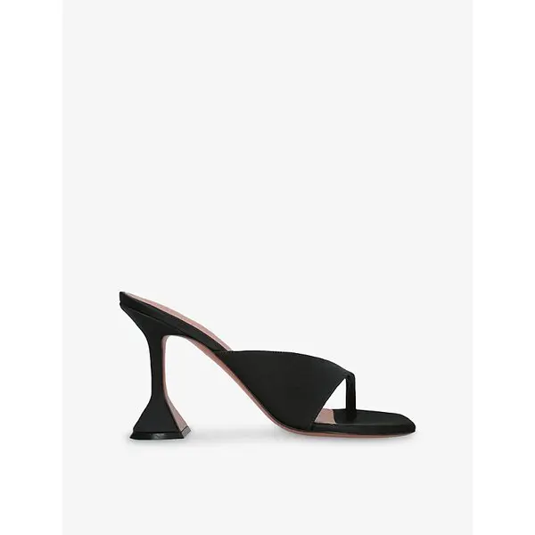 Amina Muaddi Shiona 95 Leather Heeled Mules