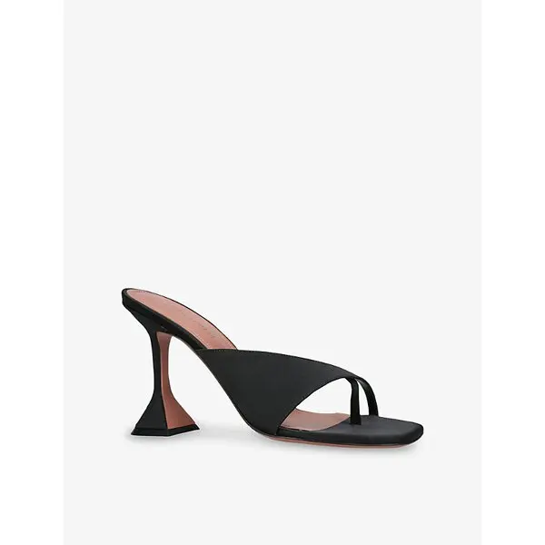 Amina Muaddi Shiona 95 Leather Heeled Mules