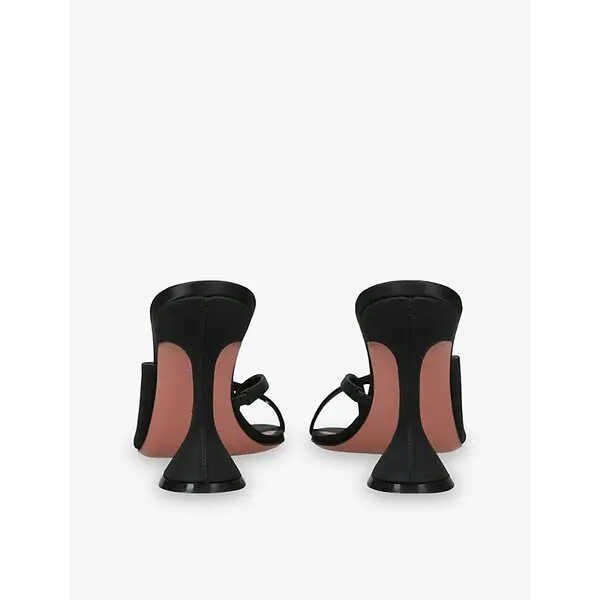 Amina Muaddi Shiona 95 Leather Heeled Mules