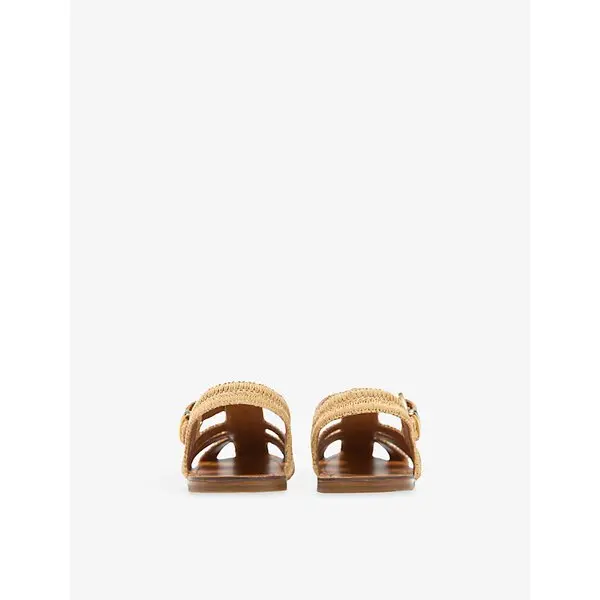 Maje Flat Strap Woven Raffia Fisherman Sandals