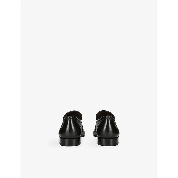 THE ROW Soft Moccasin Two Leather Loafers - Black