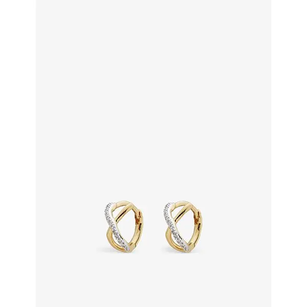 Monica Vinader Riva Diamond Stud Earrings In 18ct Yellow -plated Sterling Silver - Gold