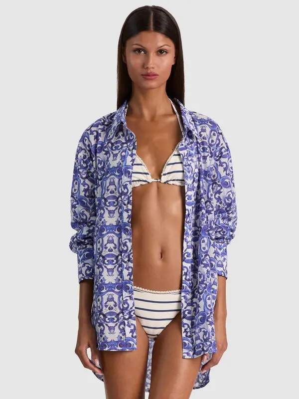 Alice + Olivia A+o X Coniglio Palm Beach Button Down - Solstice