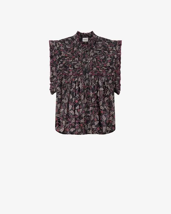 ETOILE Dersia Sleeveless Blouse - Black/raspberry