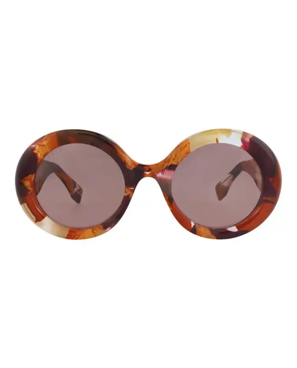 Gucci Roundframe Recycled Acetate Sunglasses Orange Orange Violet - Multicolor