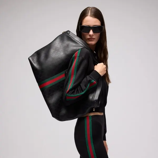 Gucci Giglio Large Tote Bag In Leather - Black