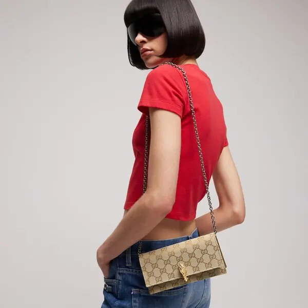 Gucci Dionysus Wallet On Chain Gg Canvas