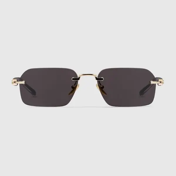 Gucci Rectangular-frame Sunglasses - Gold