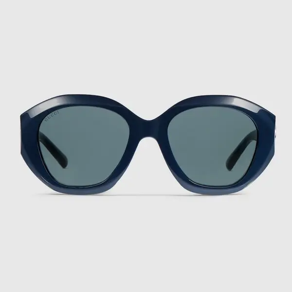 Gucci Geometric-frame Sunglasses - Blue