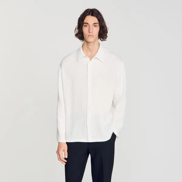 Sandro Loose-fit Shirt Pleated Effect