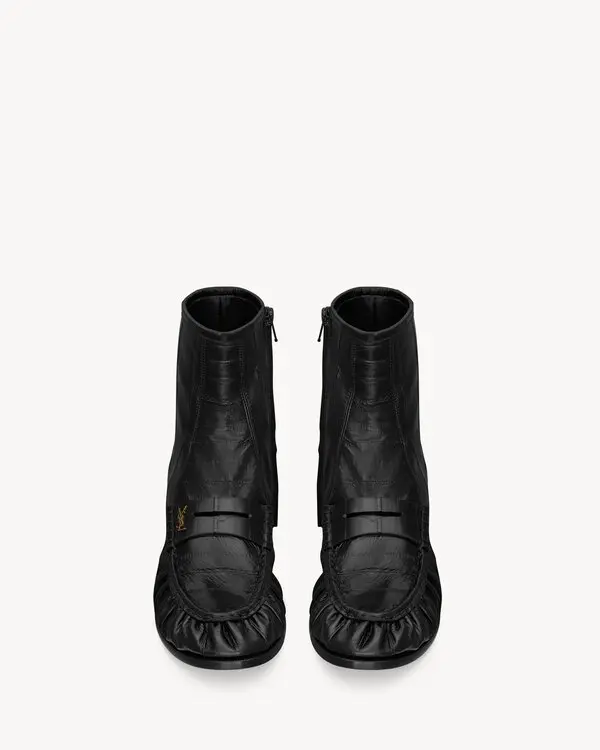 Saint Laurent Le Loafer Boots In Eel