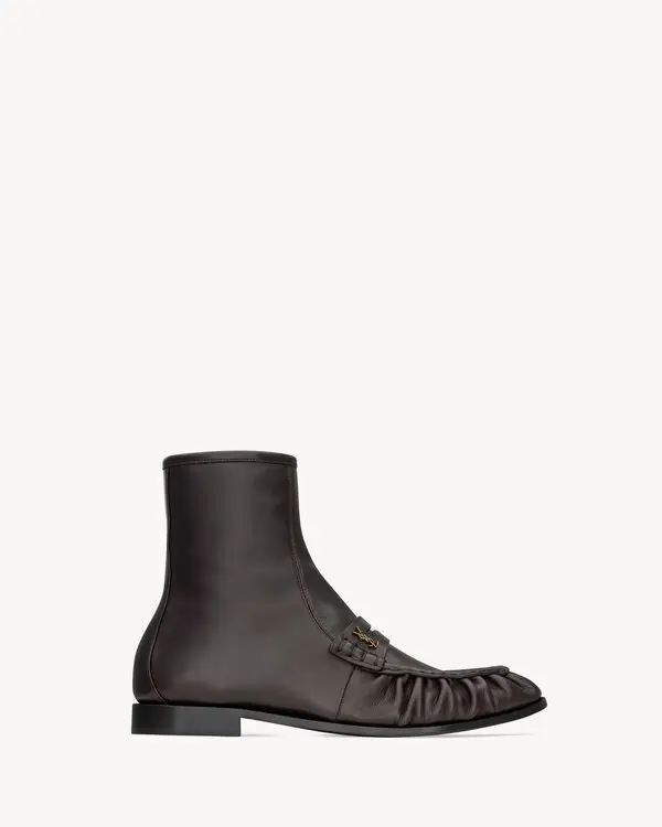 Saint Laurent Le Loafer Boots In Smooth Leather