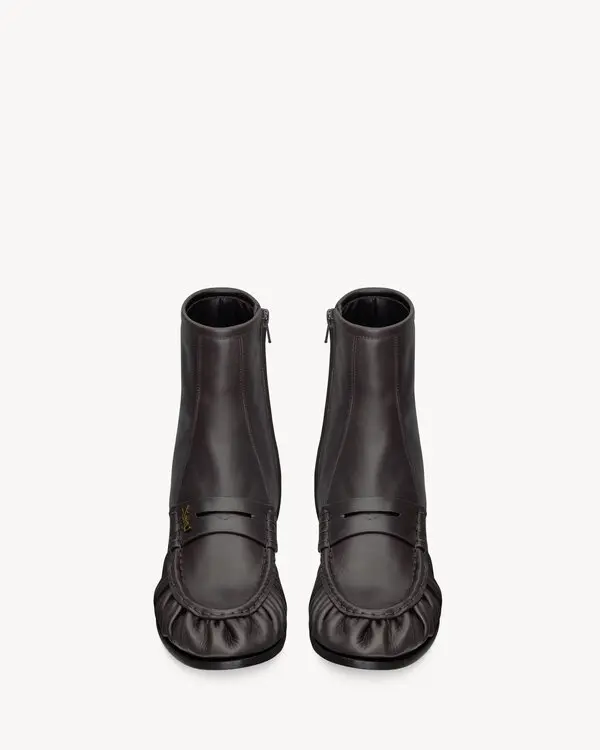 Saint Laurent Le Loafer Boots In Smooth Leather