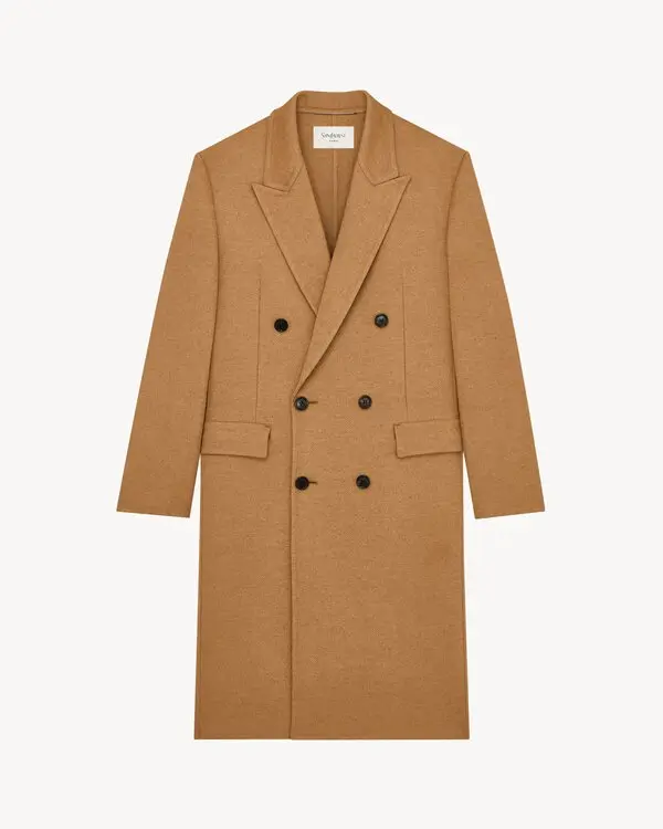 Saint Laurent Coat In Double-face Wool And Cashmere Felt
