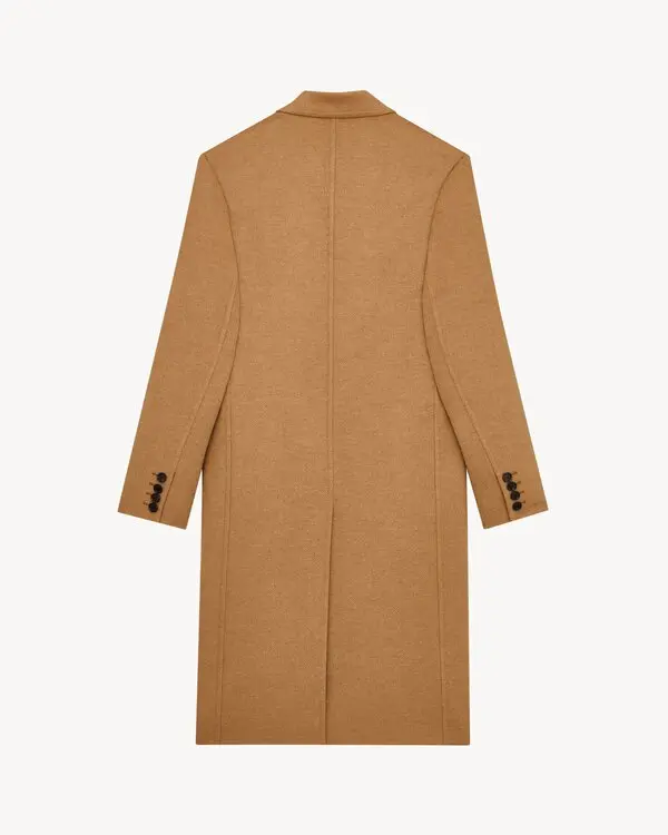 Saint Laurent Coat In Double-face Wool And Cashmere Felt