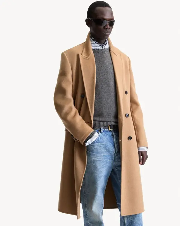 Saint Laurent Double-breasted Wool And Cashmere Felt Coat