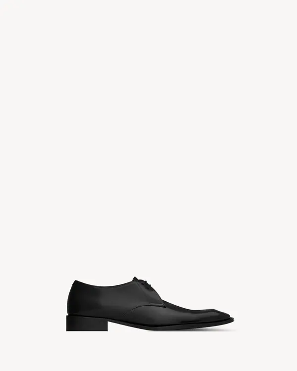 Saint Laurent Connor Derbies In Glazed Leather