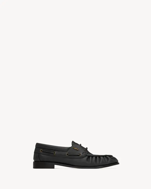 Saint Laurent Le Loafer Bateau In Smooth Leather