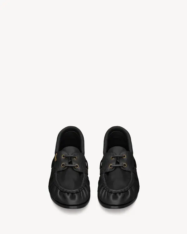 Saint Laurent Le Loafer Bateau In Smooth Leather