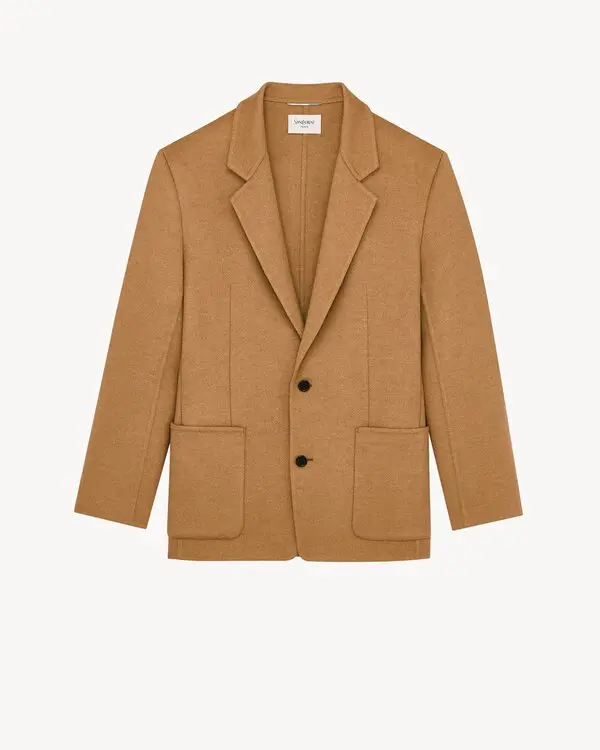 Saint Laurent Single-breasted Jacket In Wool And Cashmere Felt