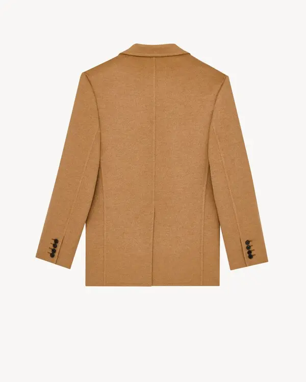 Saint Laurent Single-breasted Jacket In Wool And Cashmere Felt