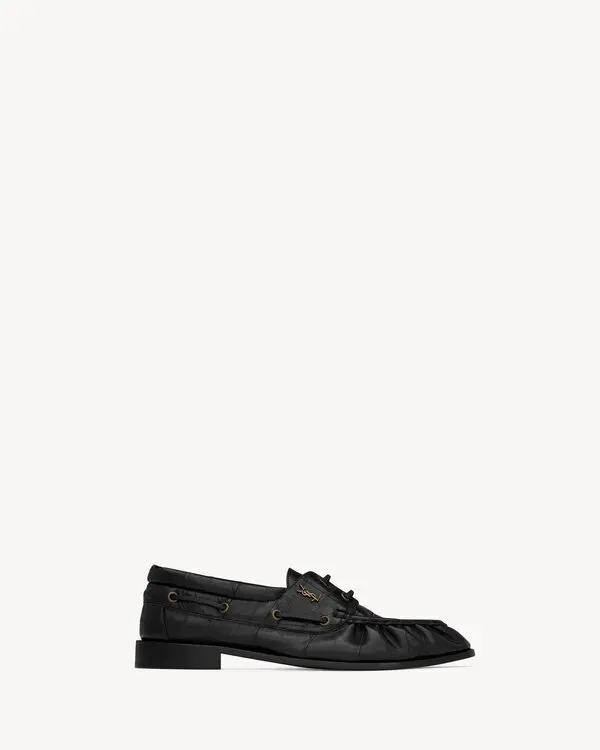 Saint Laurent Le Loafer Bateau In Eel