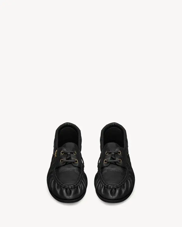 Saint Laurent Le Loafer Bateau In Eel