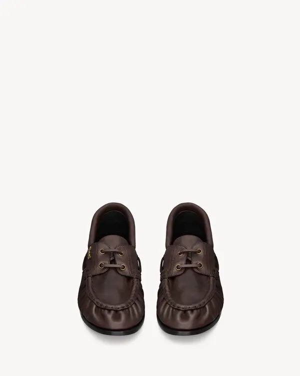 Saint Laurent Le Loafer Bateau In Smooth Leather